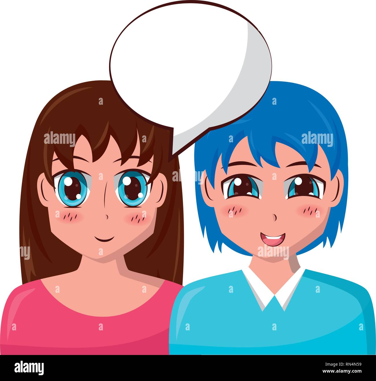 Anime Girls Talking Stock Vector Image And Art Alamy