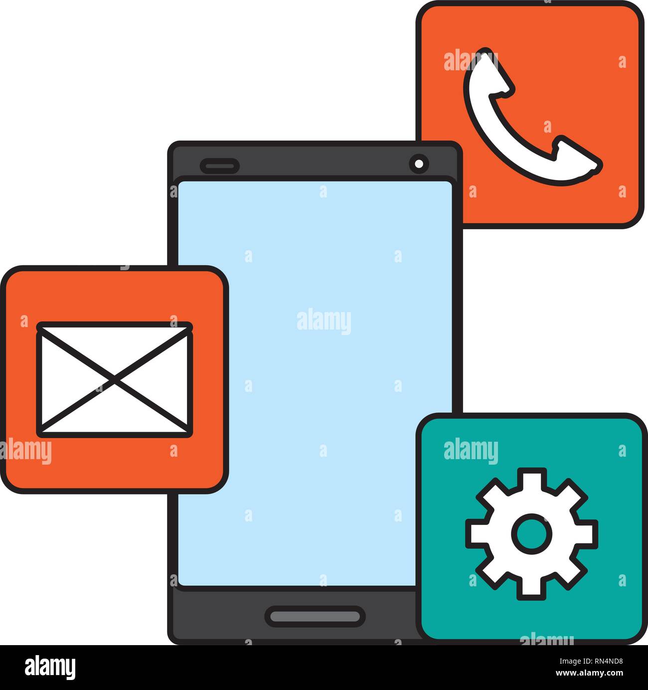 Illustration mobile app optimization gear Stock Vector Images - Alamy