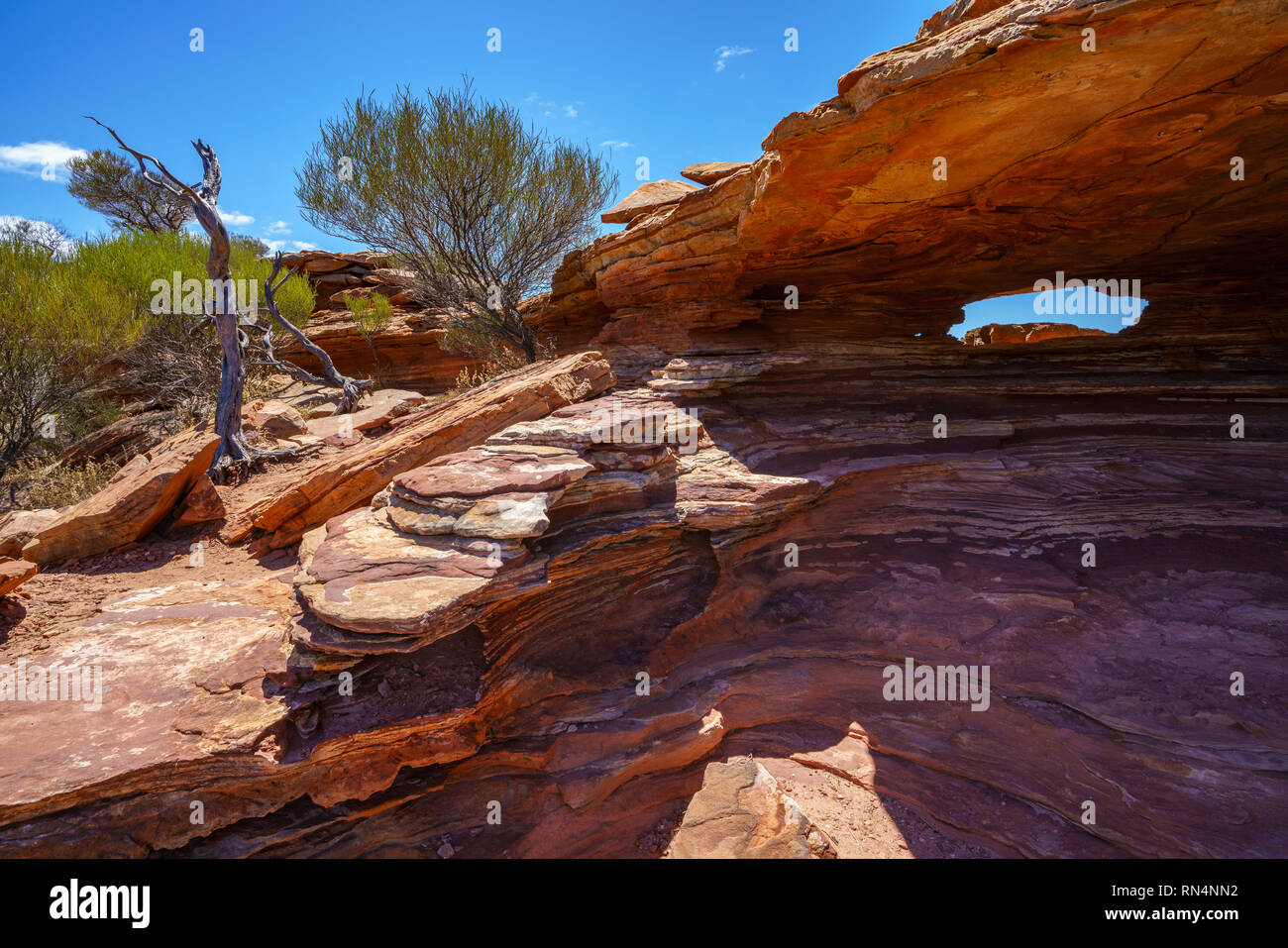 natures window in the desert of kalbarri national park, western ...