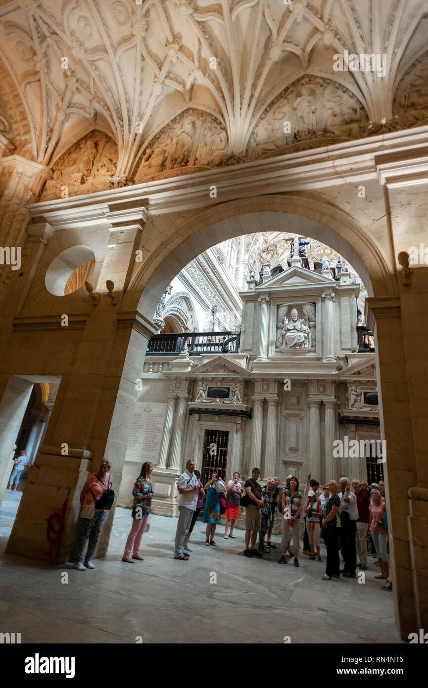 The 16th century cathedral inside the Cordoba Mezquita, formerly a ...