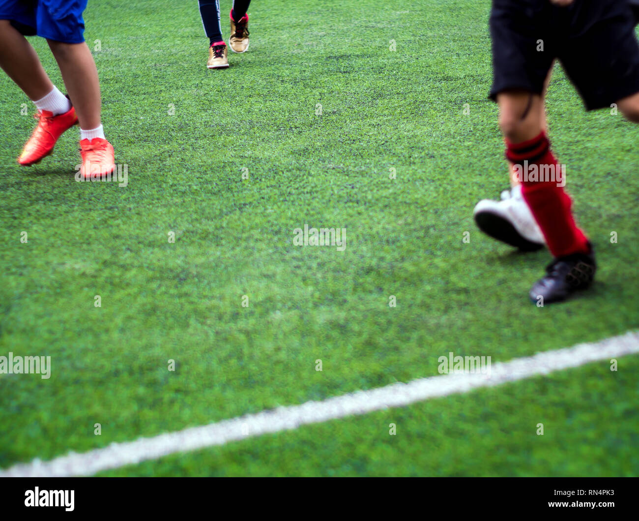 The footballers are competing in color sports of elementary school ...