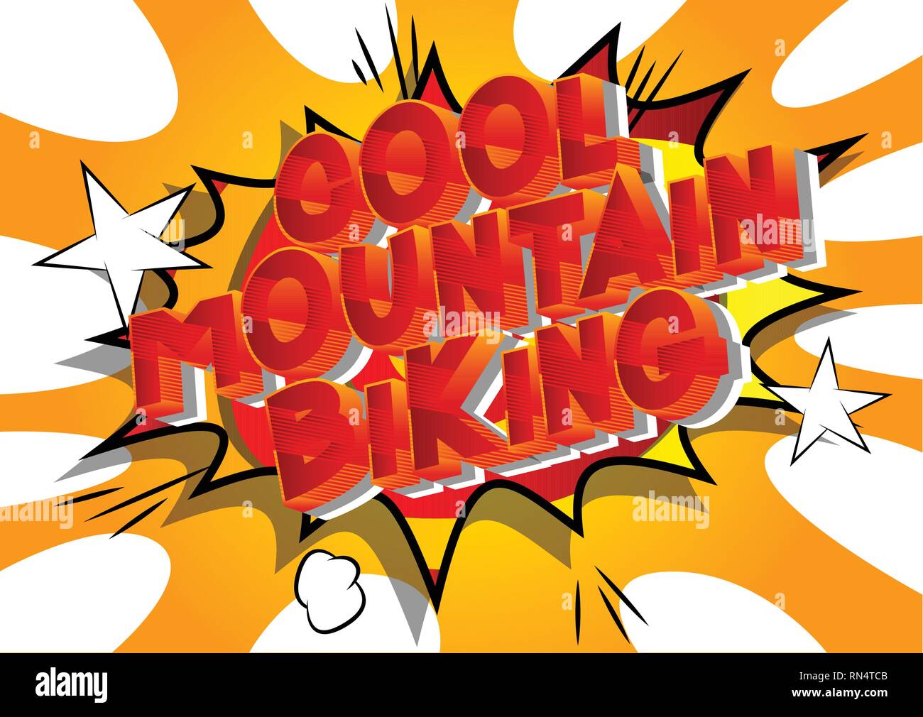 Cool Mountain Biking - Vector illustrated comic book style phrase on ...