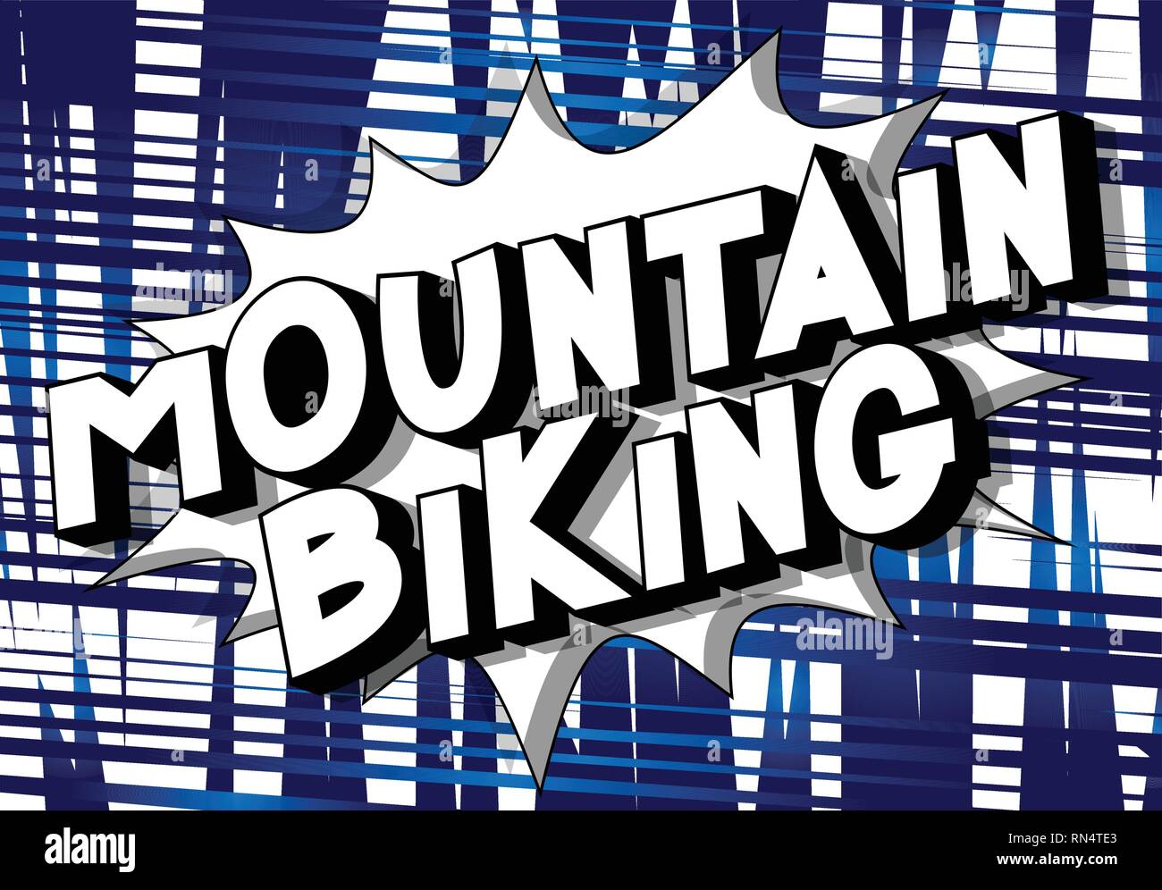 Mountain Biking - Vector illustrated comic book style phrase on ...