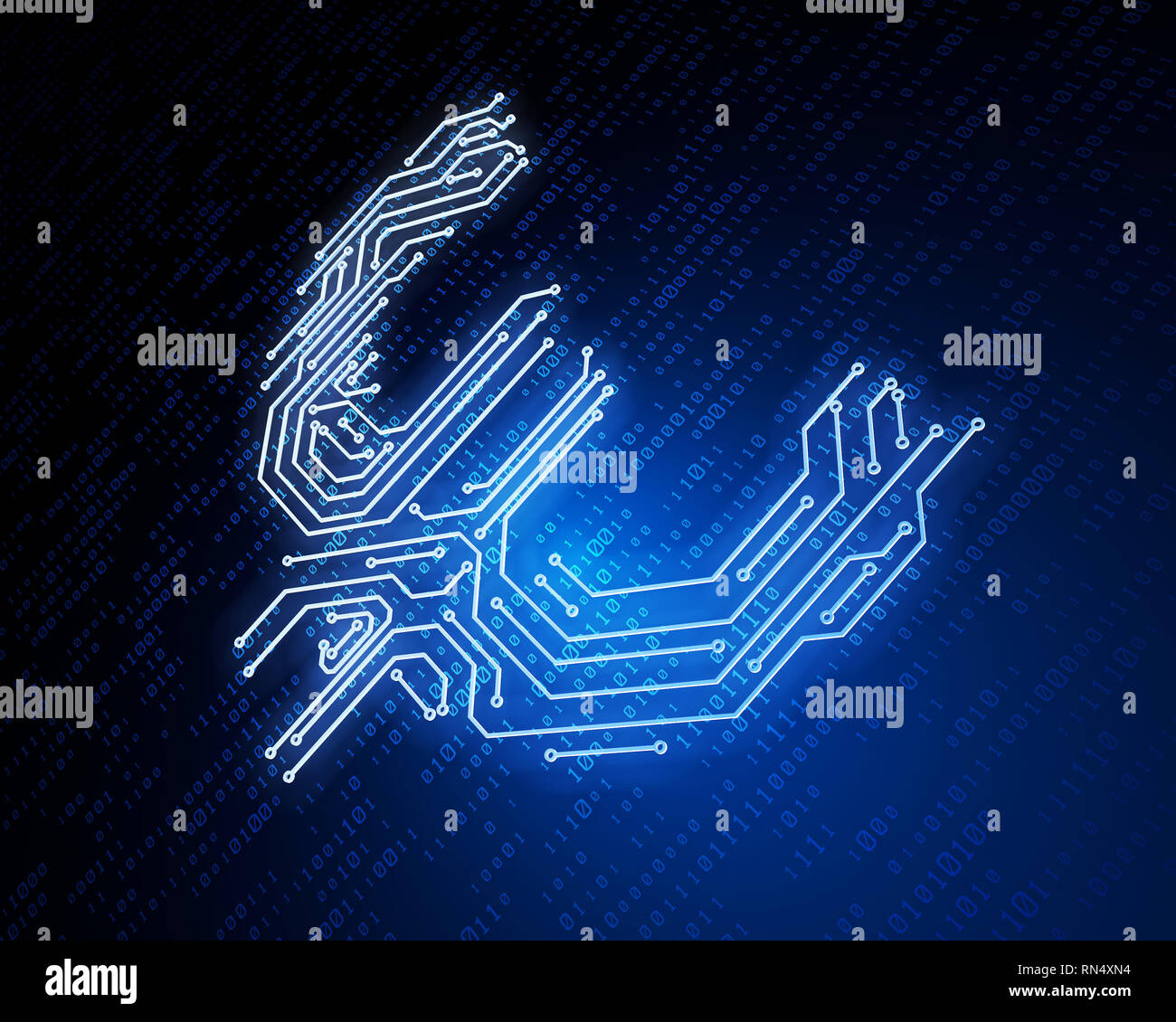 Electronic financial technology, Euro symbol, network data transmission ...