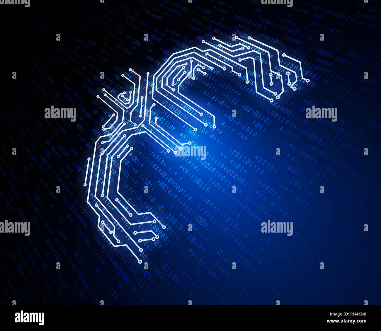 Electronic financial technology, Euro symbol, network data transmission ...