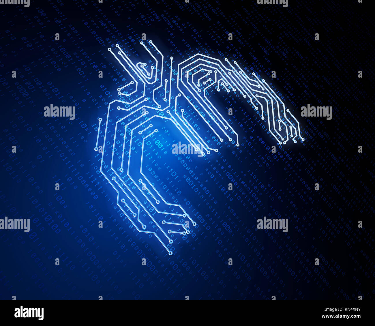 Electronic financial technology, Euro symbol, network data transmission ...