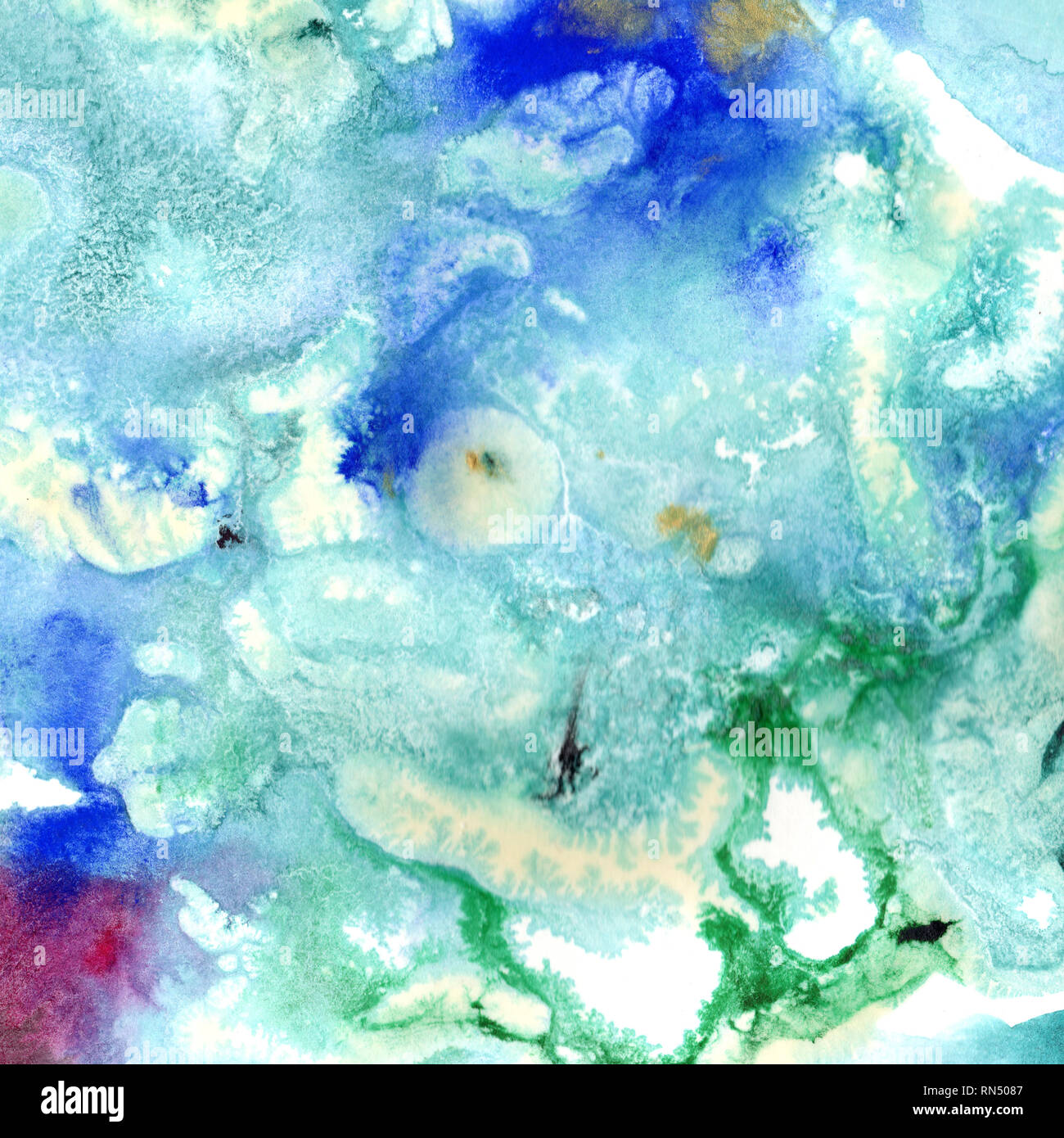 Abstract watercolor paper splash shapes isolated drawing. Illustration ...