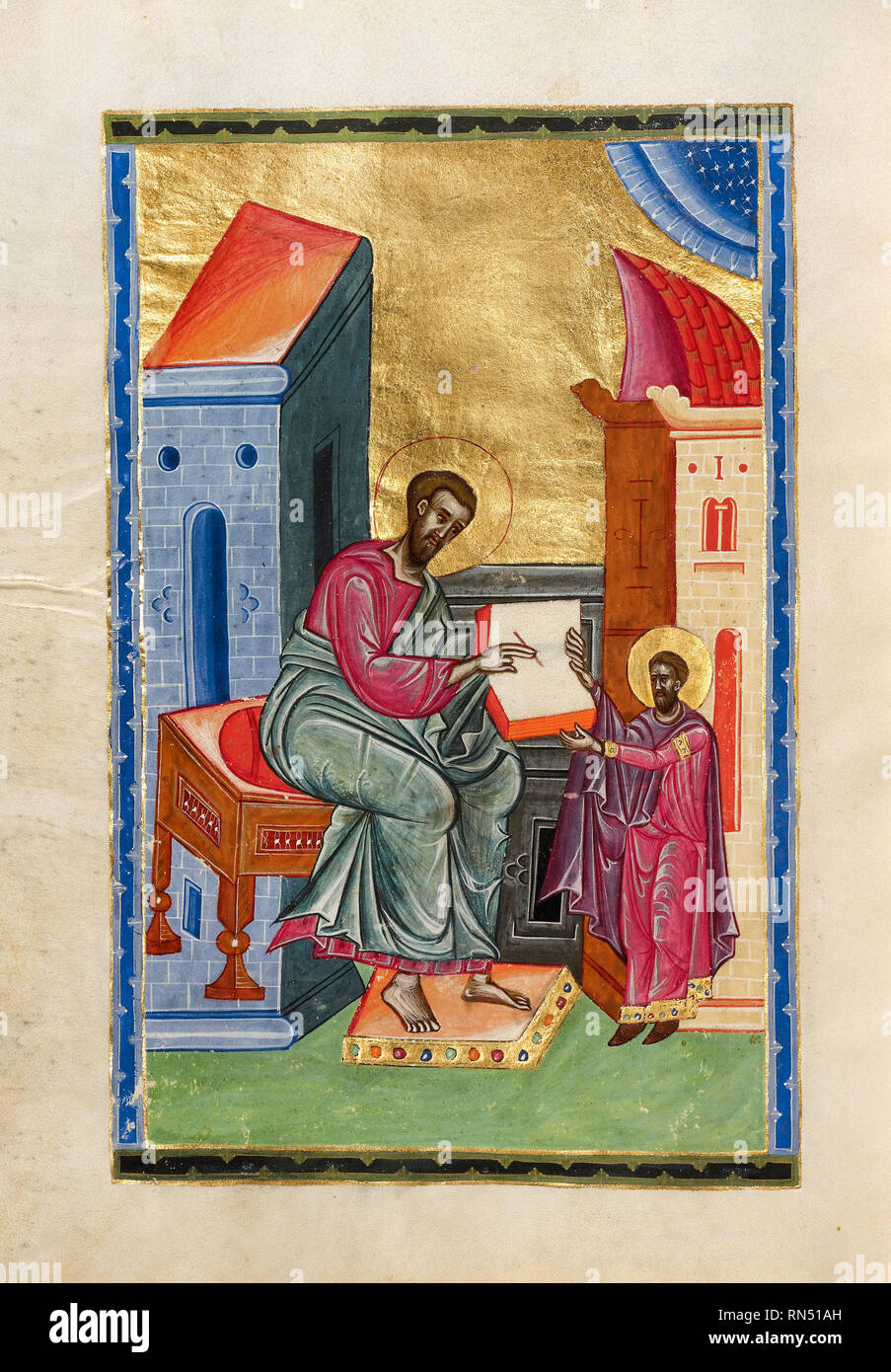 Tempera and gold leaf on parchment hi-res stock photography and images ...