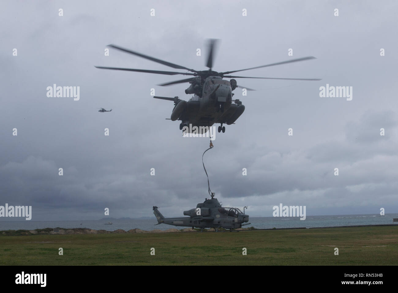 A CH-53E Super Stallion aircraft with Marine Heavy Helicopter Squadron ...