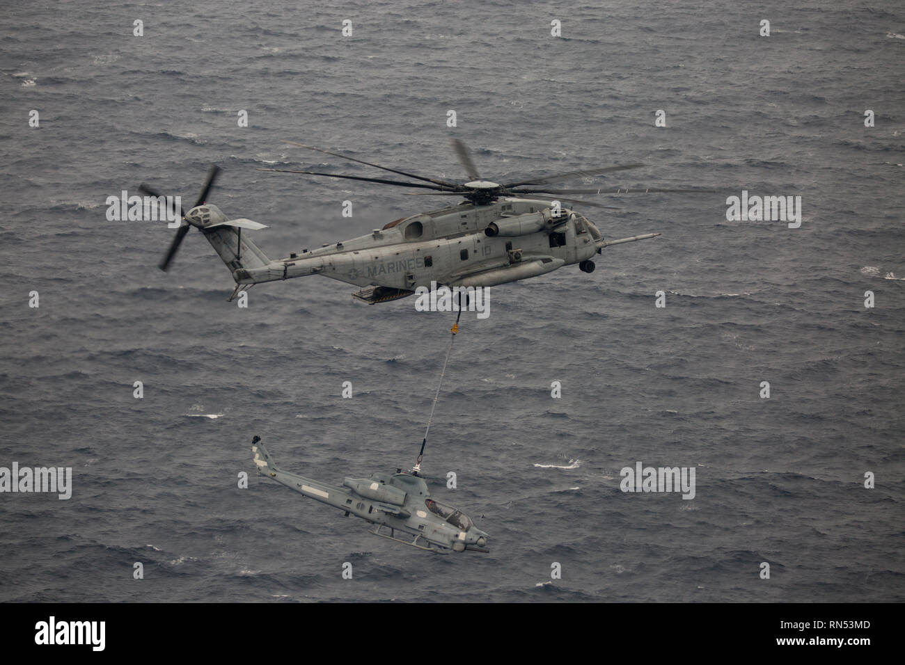 A CH-53E Super Stallion aircraft with Marine Heavy Helicopter Squadron ...