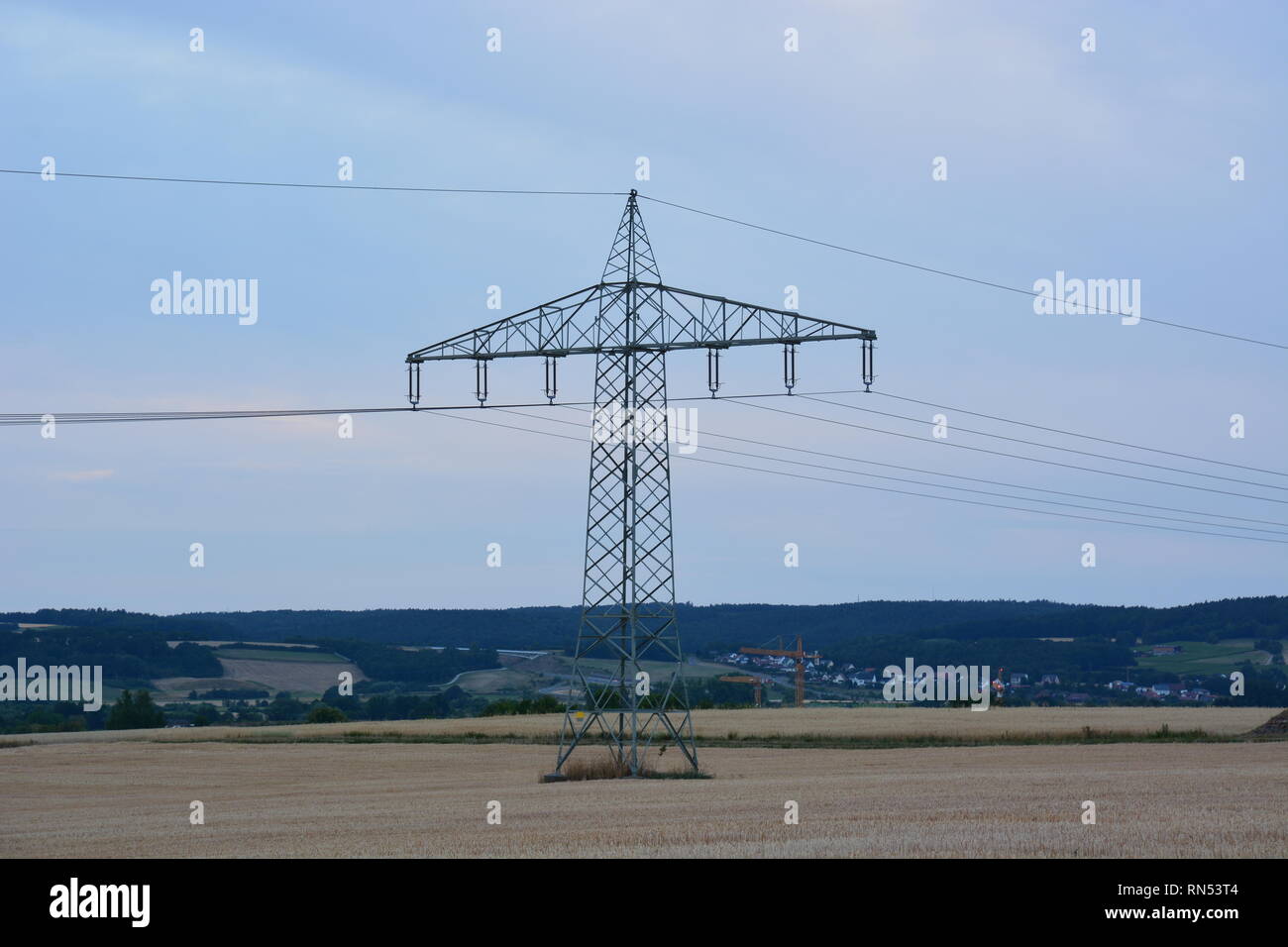Electric pylon in the country Stock Photo - Alamy