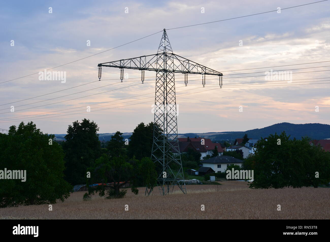Electric pylon in the country Stock Photo - Alamy