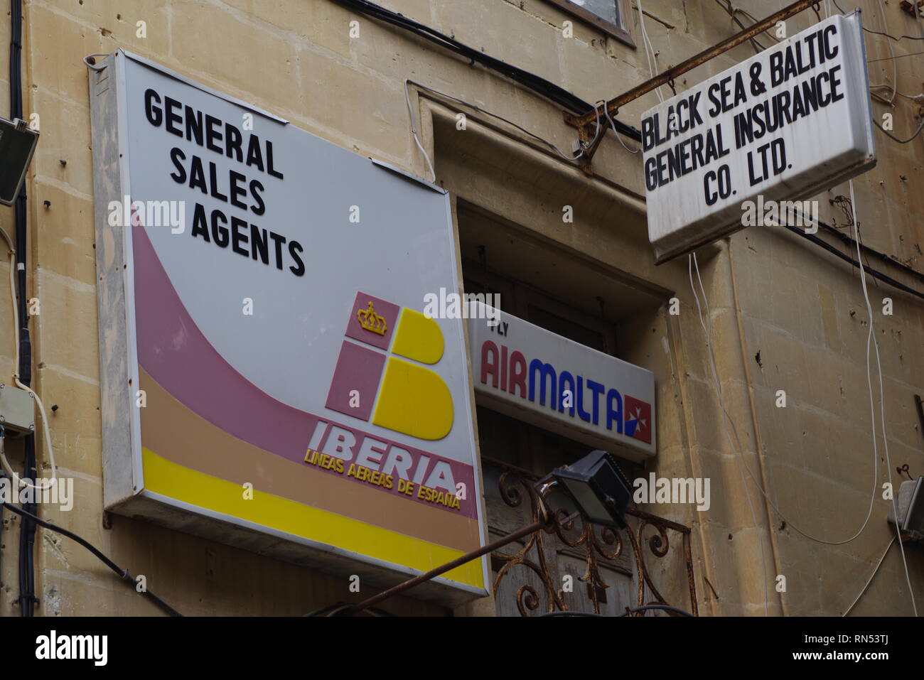 Vintage Signs, Valletta, Malta Stock Photo - Alamy