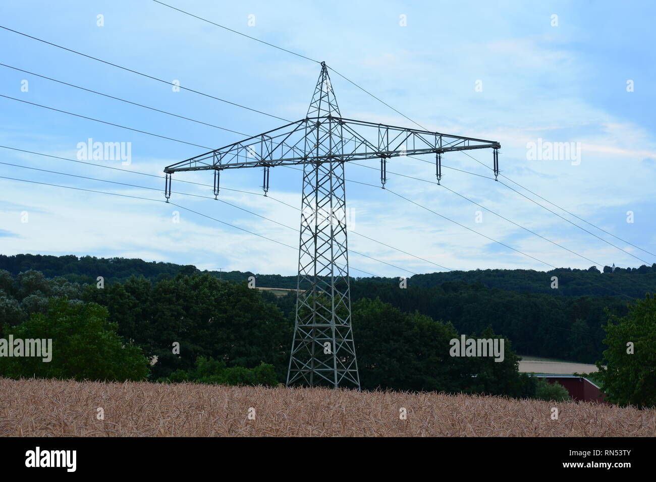 Electric pylon in the country Stock Photo - Alamy