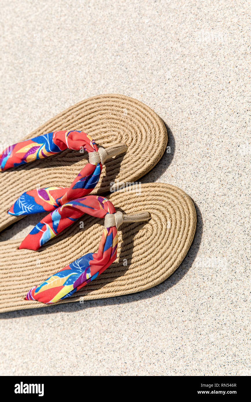 Beautiful tropical beach slippers hi-res stock photography and images ...