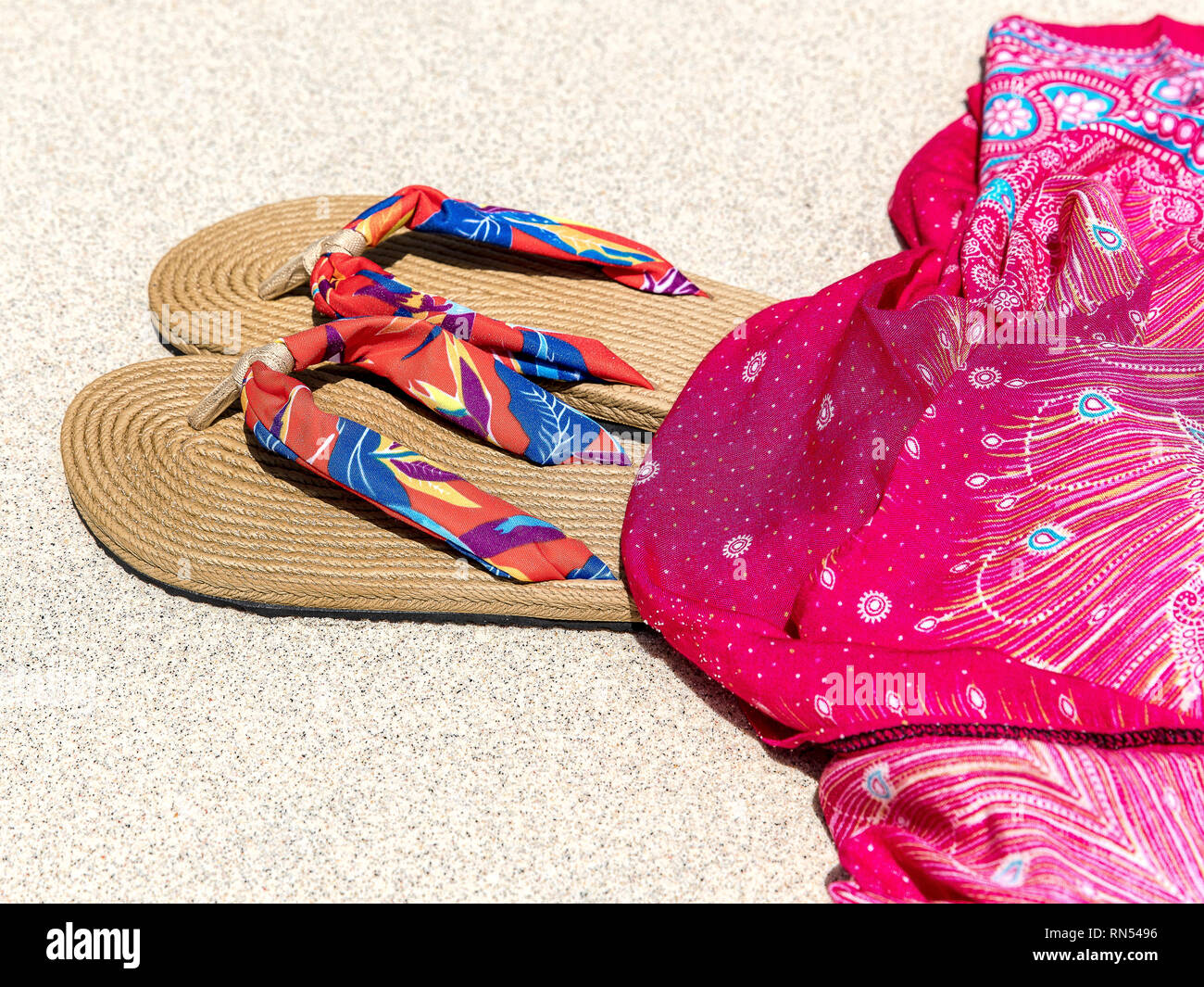 background sand background summer slippers and Magic Coral Color Pareo ...