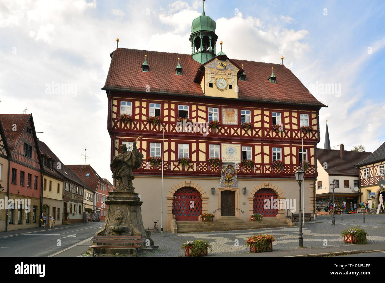 View in the town of Bad Staffelstein, Bavaria, region Upper Franconia ...