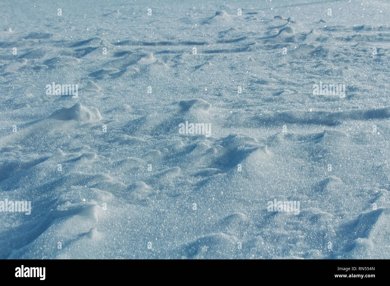 Detail of snow and freeze texture in blue color Stock Photo - Alamy