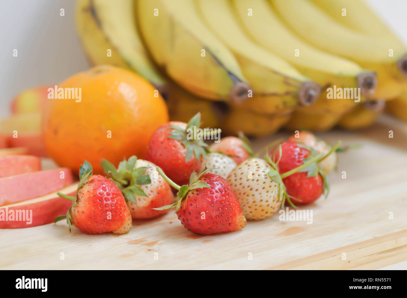 fruit or strawberry ,apple, orange and banana Stock Photo - Alamy