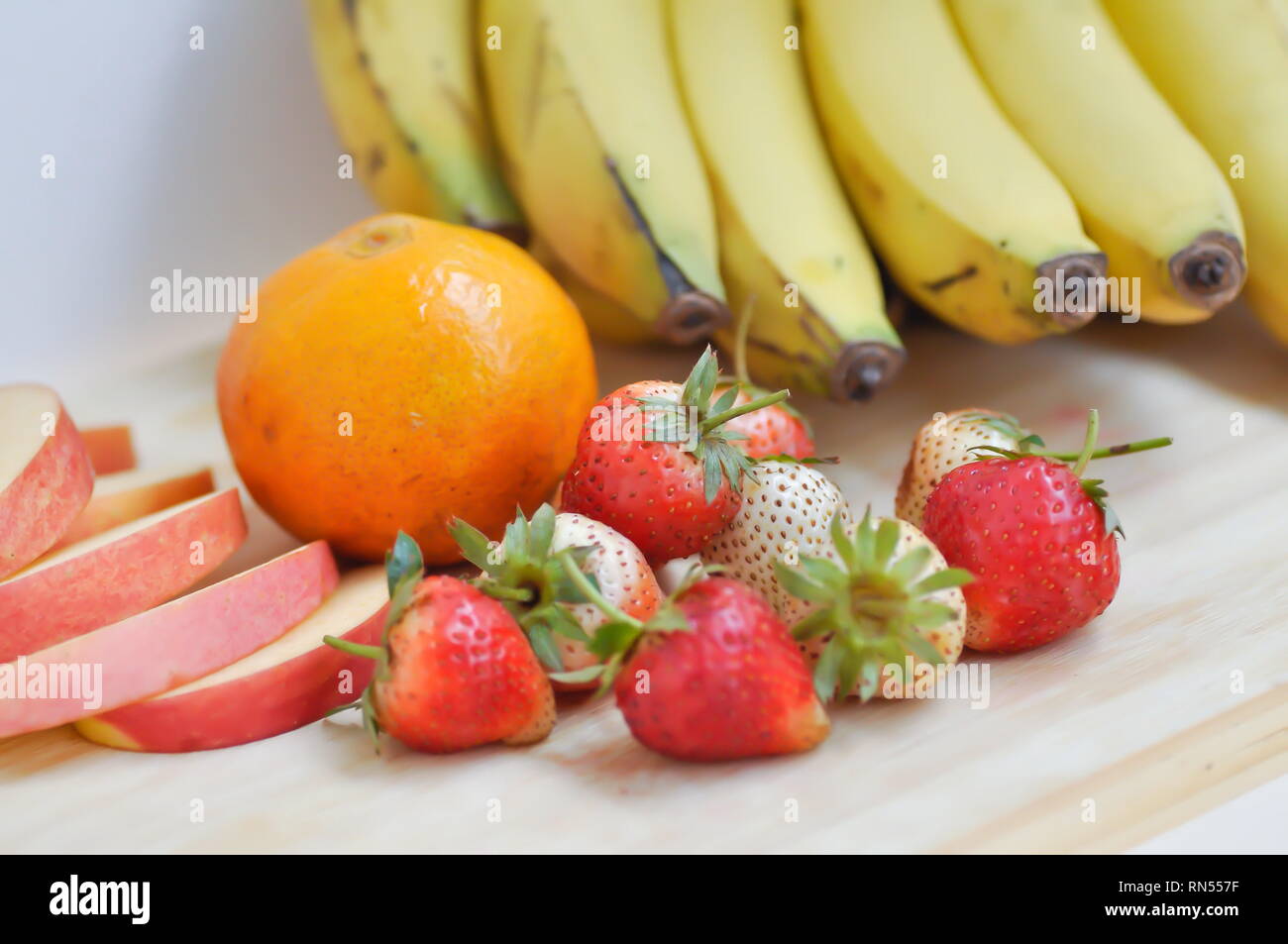 fruit or strawberry ,apple, orange and banana Stock Photo - Alamy