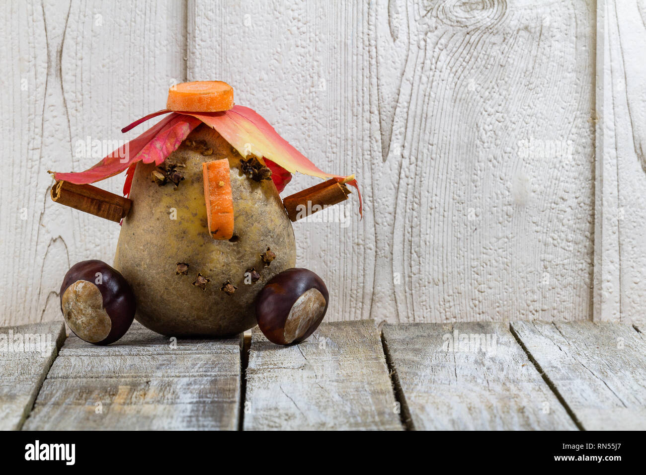 Fun potato character on white background Stock Photo - Alamy