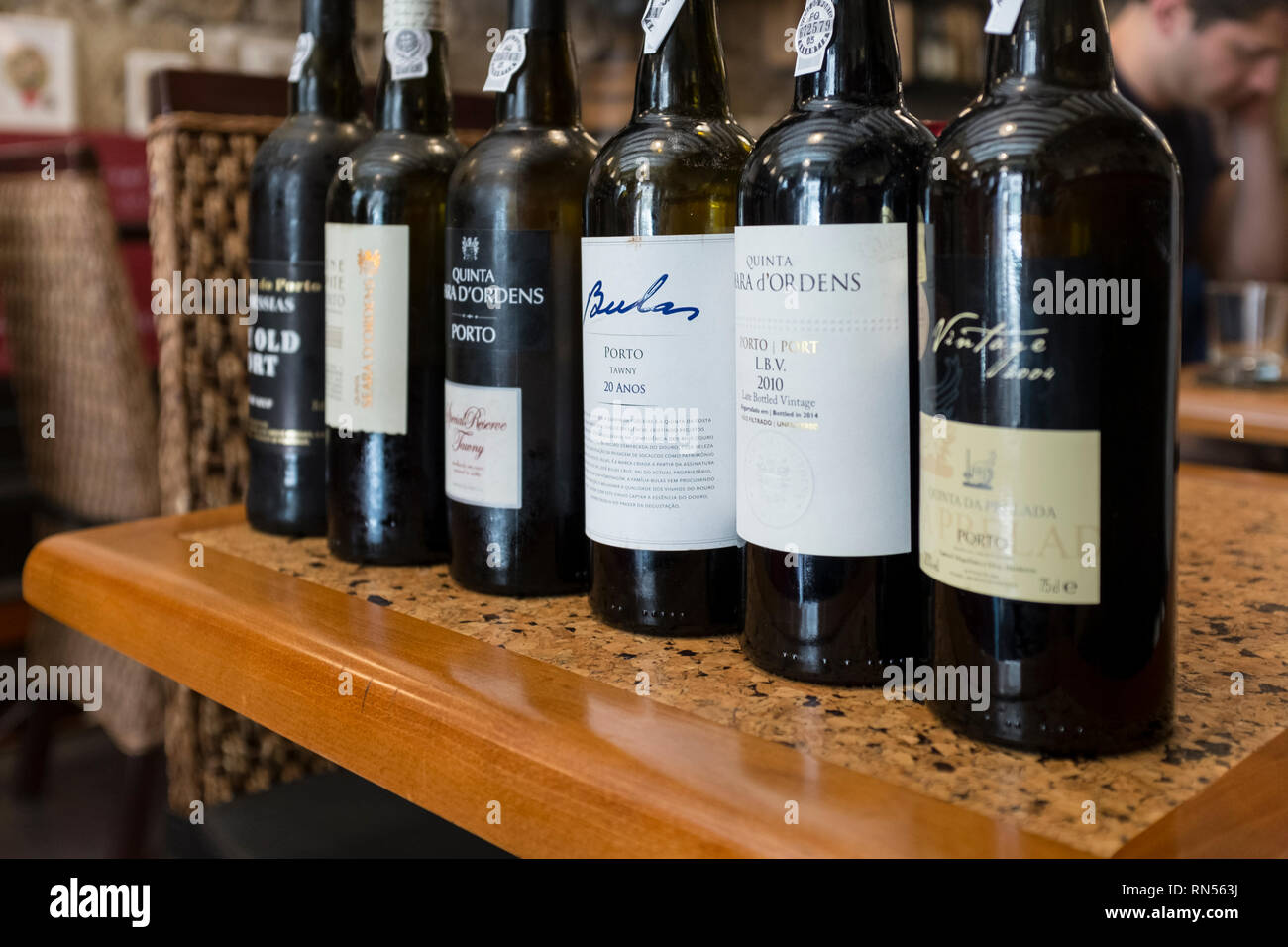Selection of port bottles ready for tasting, Porto, Portugal Stock ...