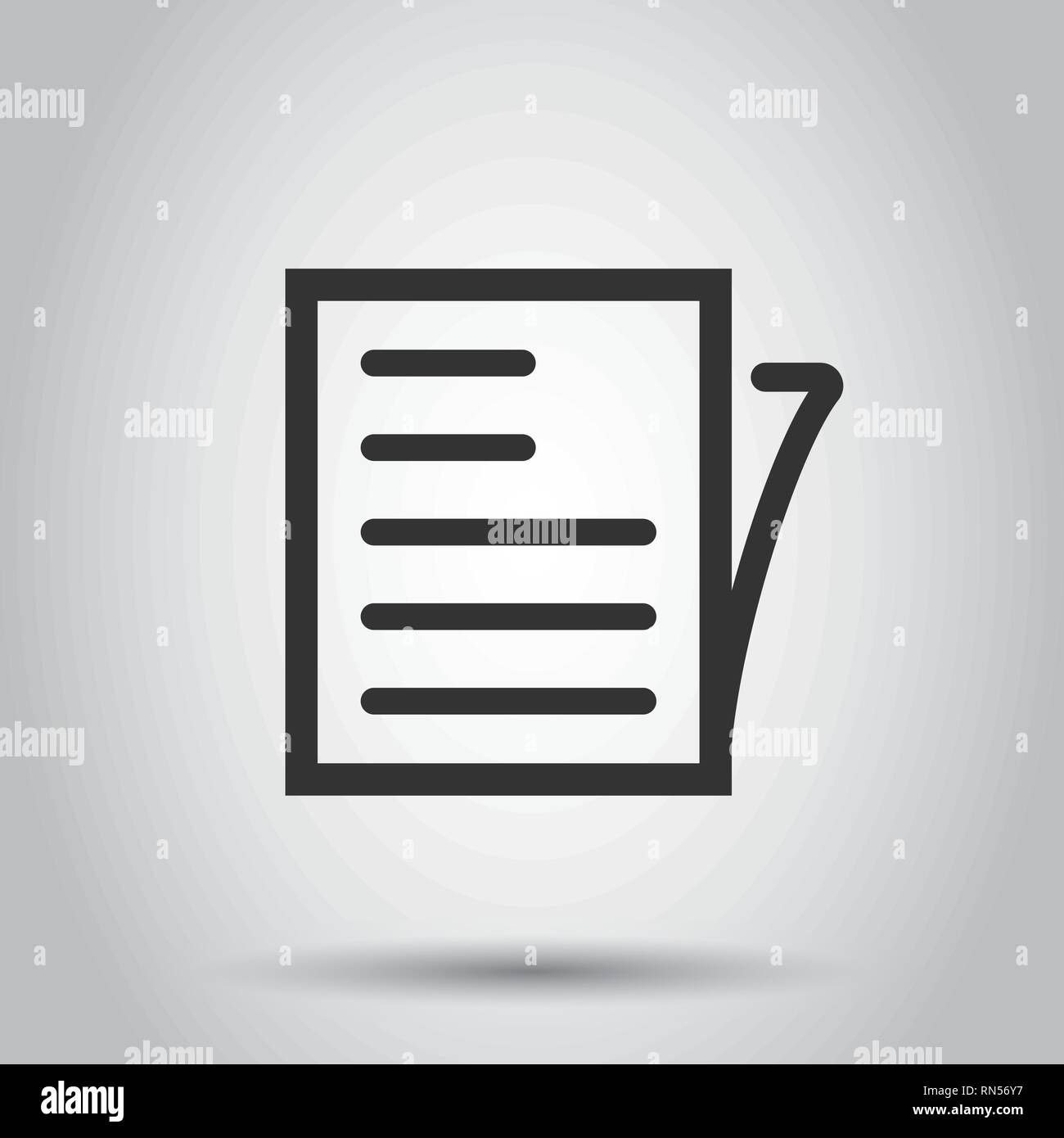 Document note icon in flat style. Paper sheet vector illustration on ...