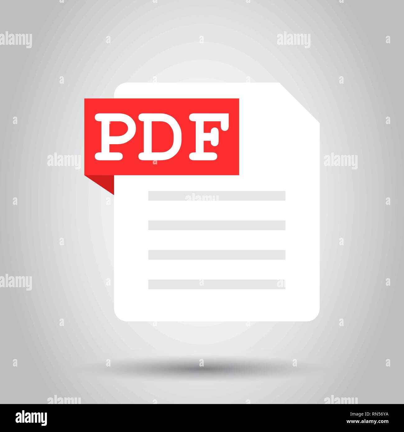 Pdf document note icon in flat style. Paper sheet vector illustration ...