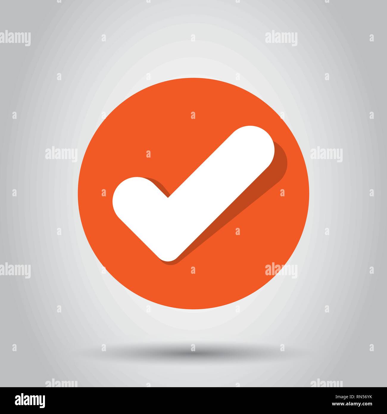 Check mark icon in flat style. Ok, accept vector illustration on white ...