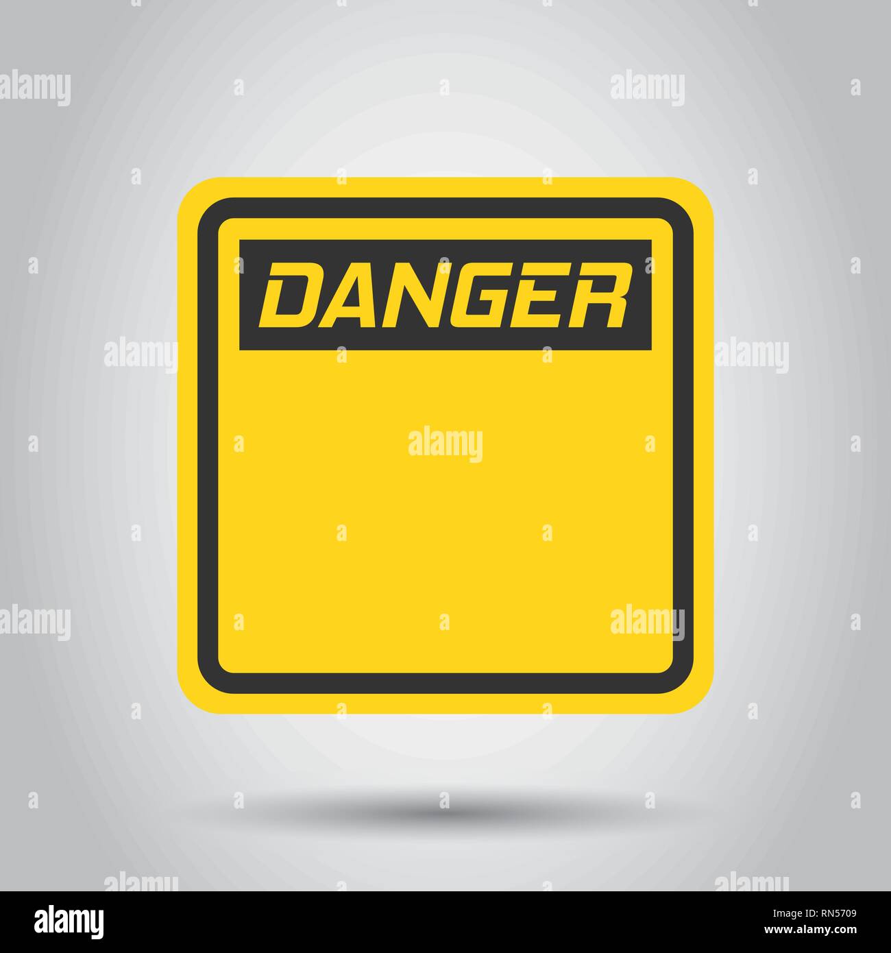 Warning sign icon in flat style. Danger alarm vector illustration on ...