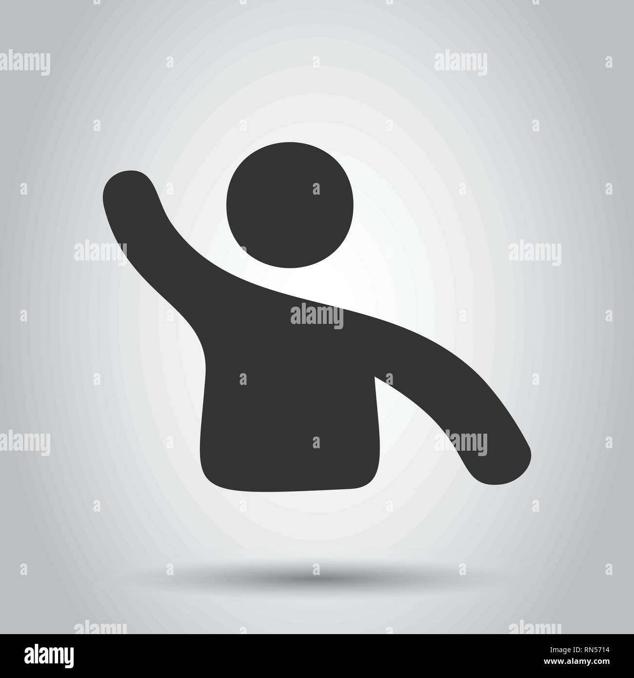 People greeting with hand up icon in flat style. Person gesture vector ...