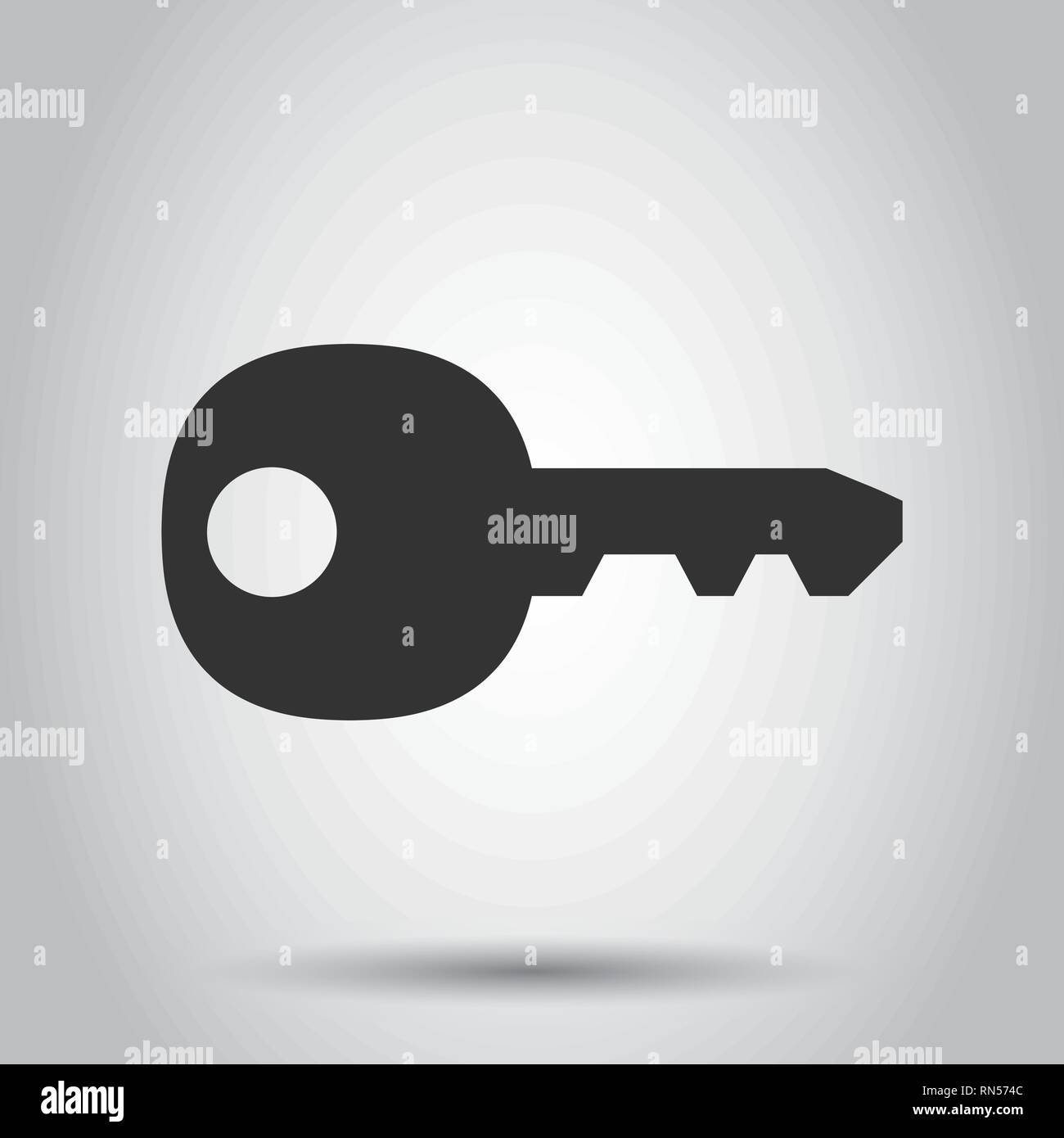Key icon in flat style. Access login vector illustration on white ...