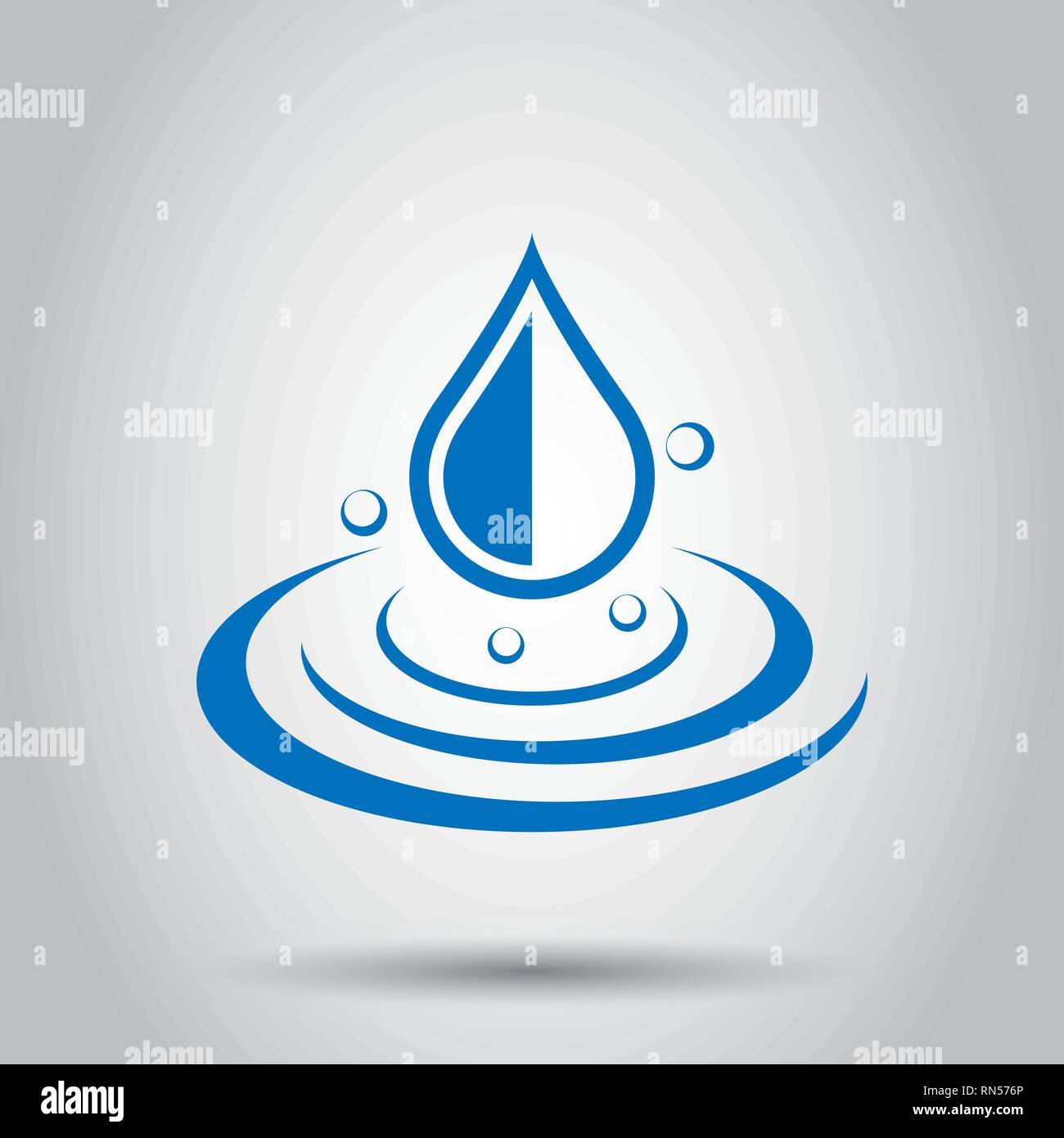 Water drop icon in flat style. Raindrop vector illustration on white ...