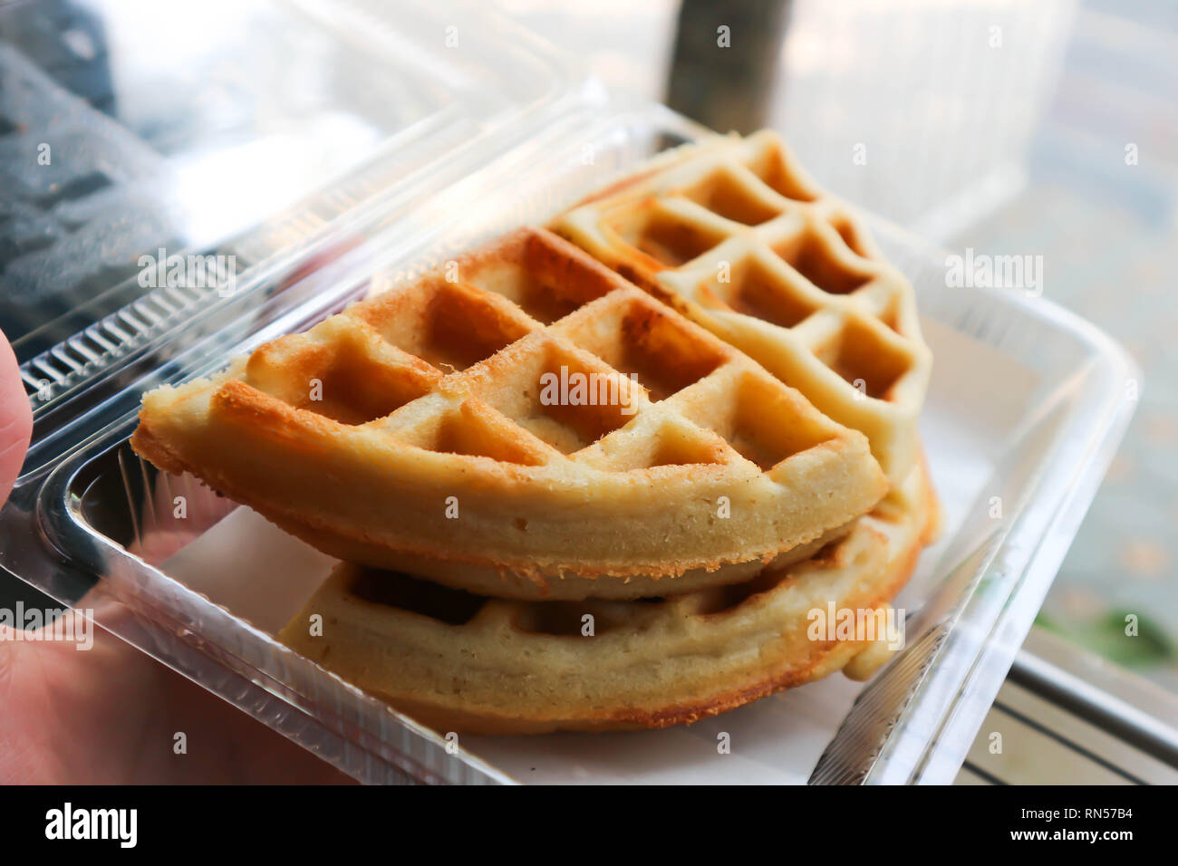 waffle in the plastic box Stock Photo - Alamy