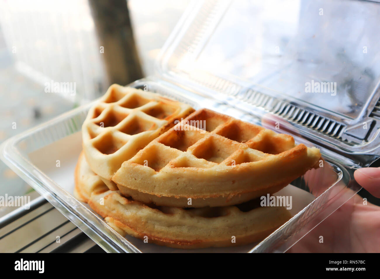 waffle in the plastic box Stock Photo - Alamy