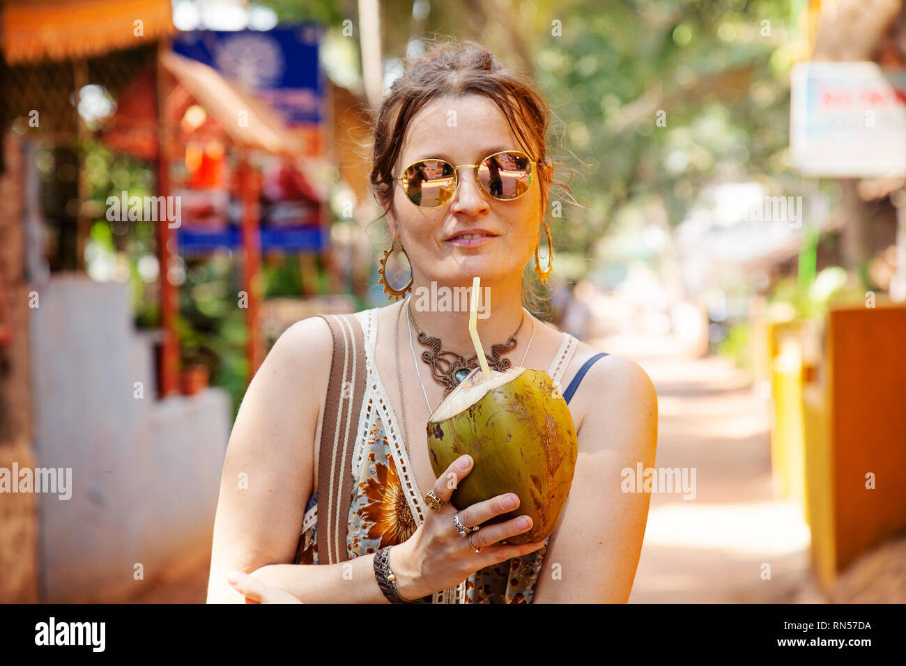 Woman coconut water hi-res stock photography and images - Alamy