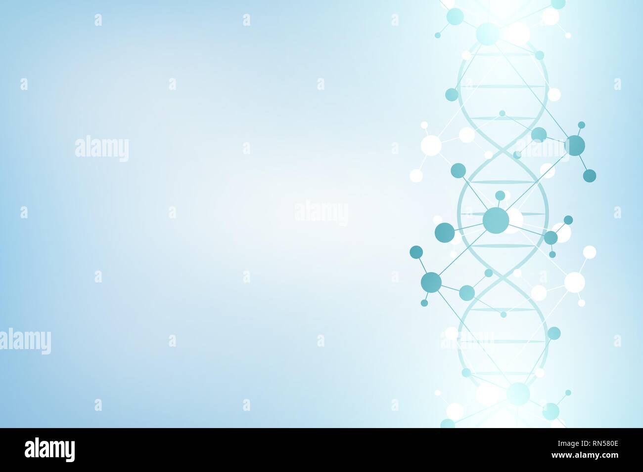 DNA strand and molecular structure. Genetic engineering or laboratory ...