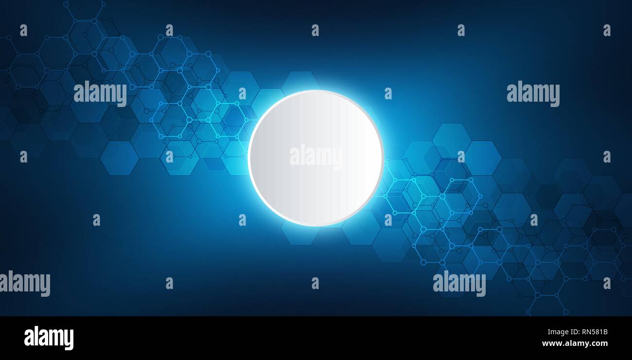 Geometric background texture with molecular structures and chemical ...