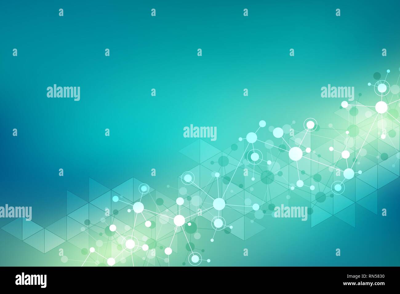 Abstract Geometric Texture With Molecular Structures And Neural Network Molecules Dna And