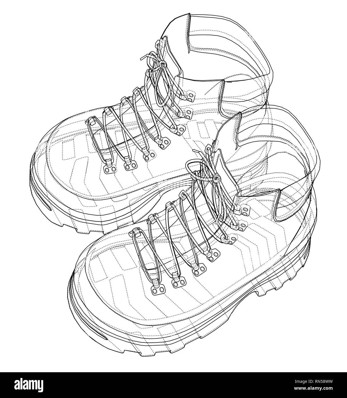Mens boot concept. Vector rendering of 3d Stock Vector Image & Art - Alamy