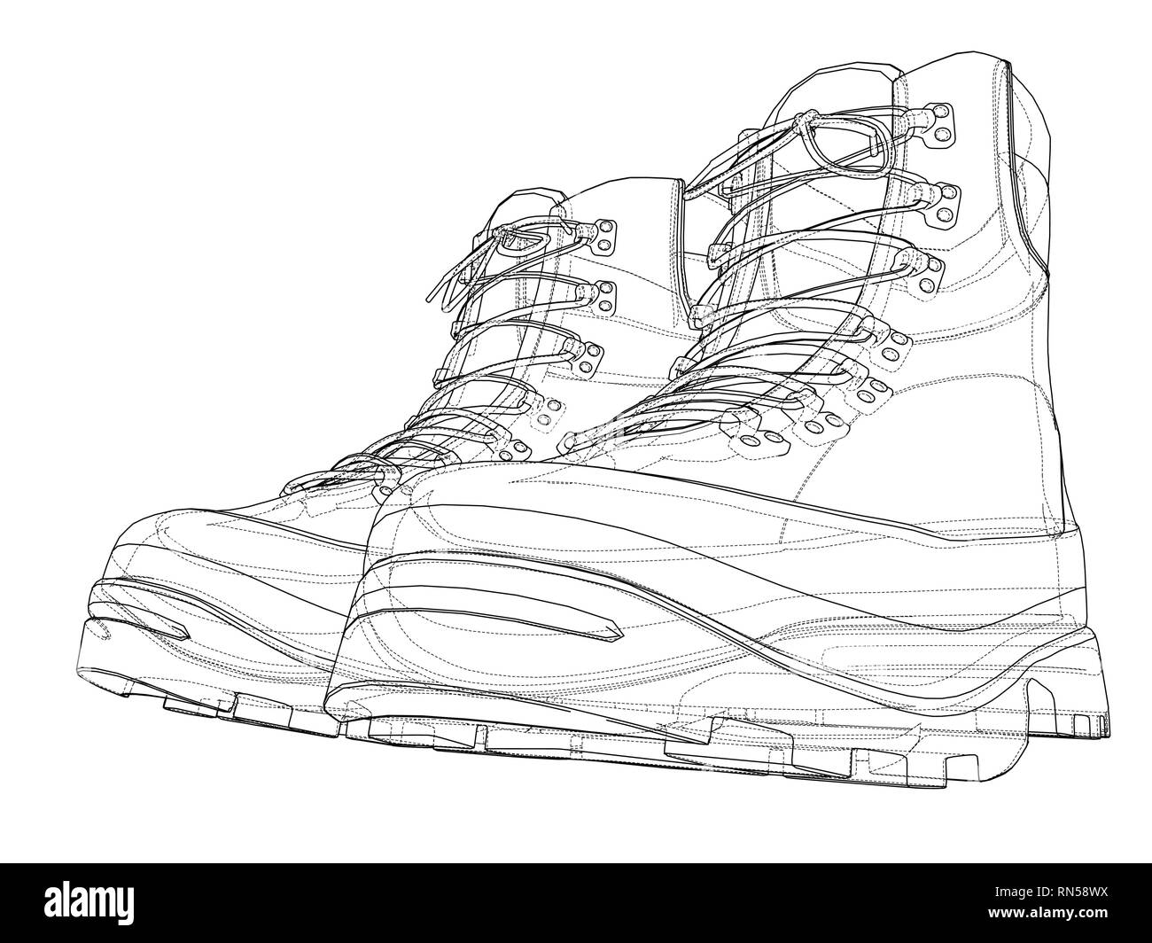 Mens boot concept. Vector rendering of 3d Stock Vector Image & Art - Alamy