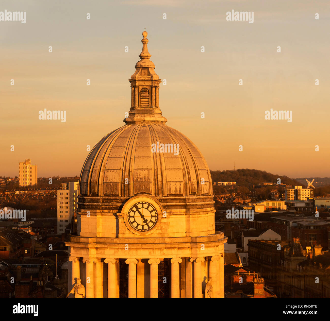 Aerial view of the Council House and Nottingham City, Nottinghamshire ...