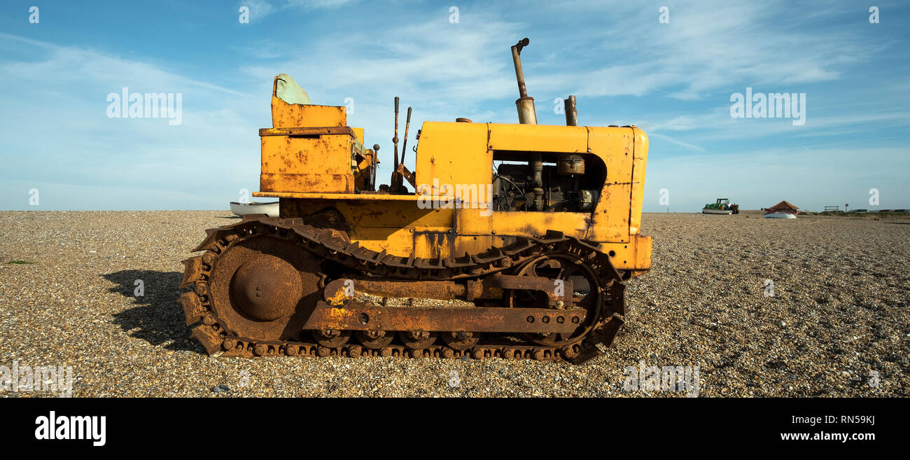 Tracked prime mover vehicle on a pebble beach Stock Photo - Alamy