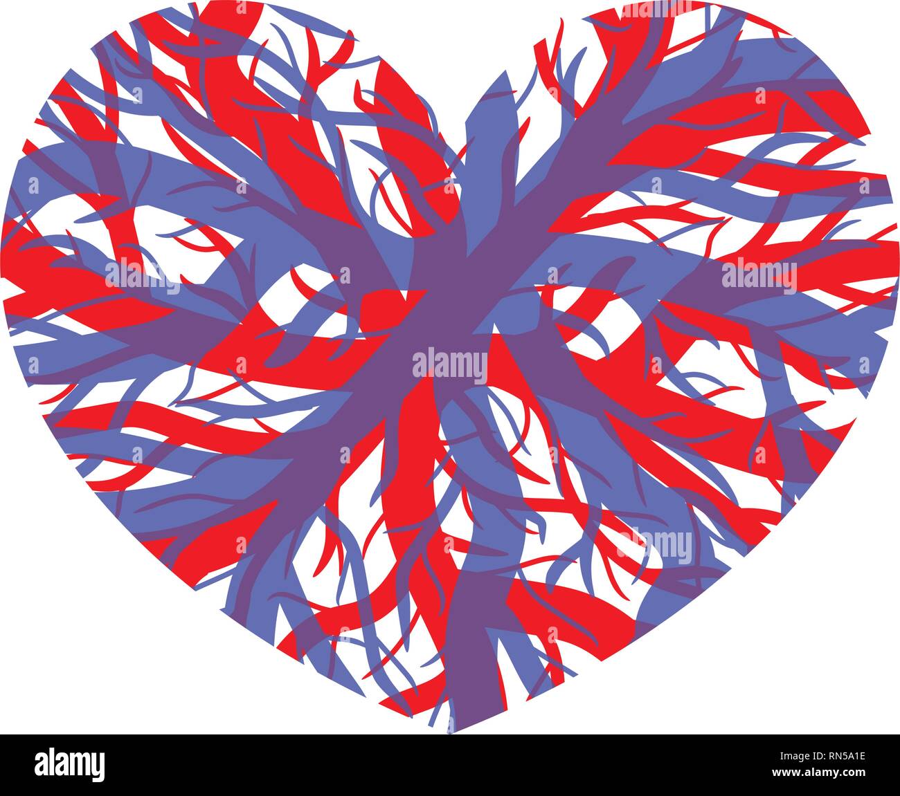 Circulatory System Heart Icon - Veins and Arteries Stock Vector Image ...