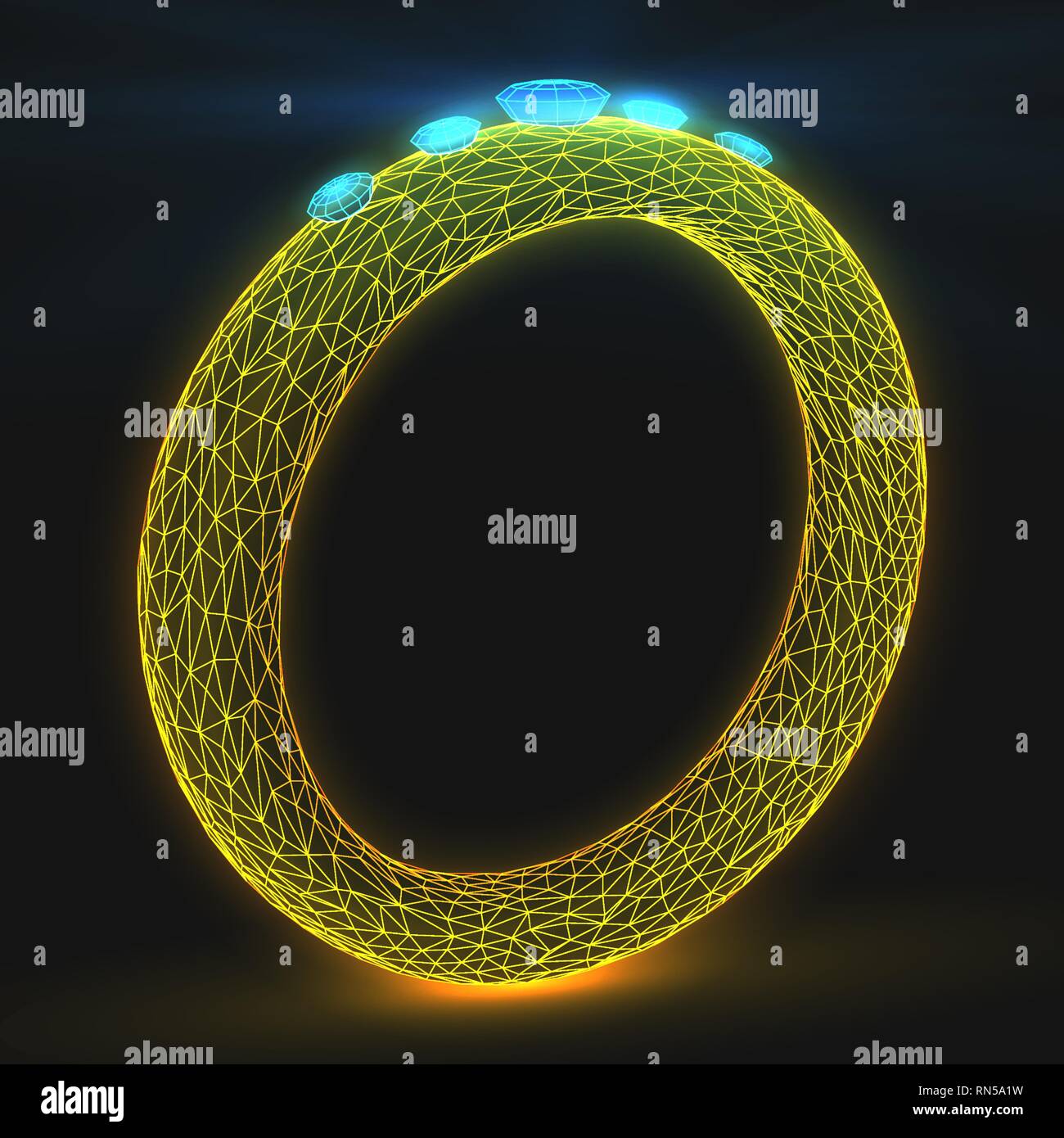 cyberpunk style wedding ring. lowpoly style vector illustration Stock ...