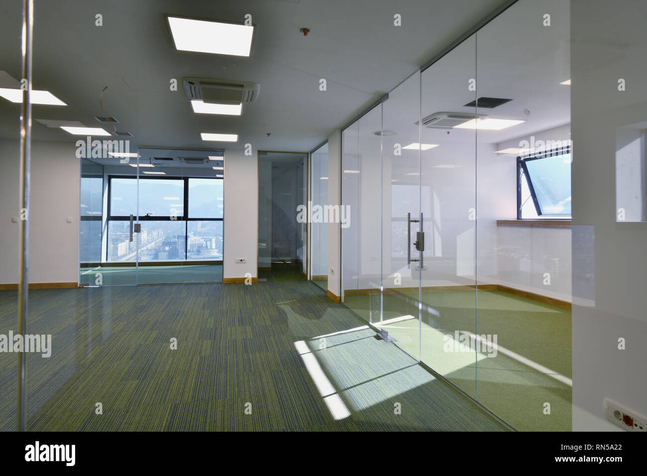 empty office interior of new corporate business modern startup Stock ...