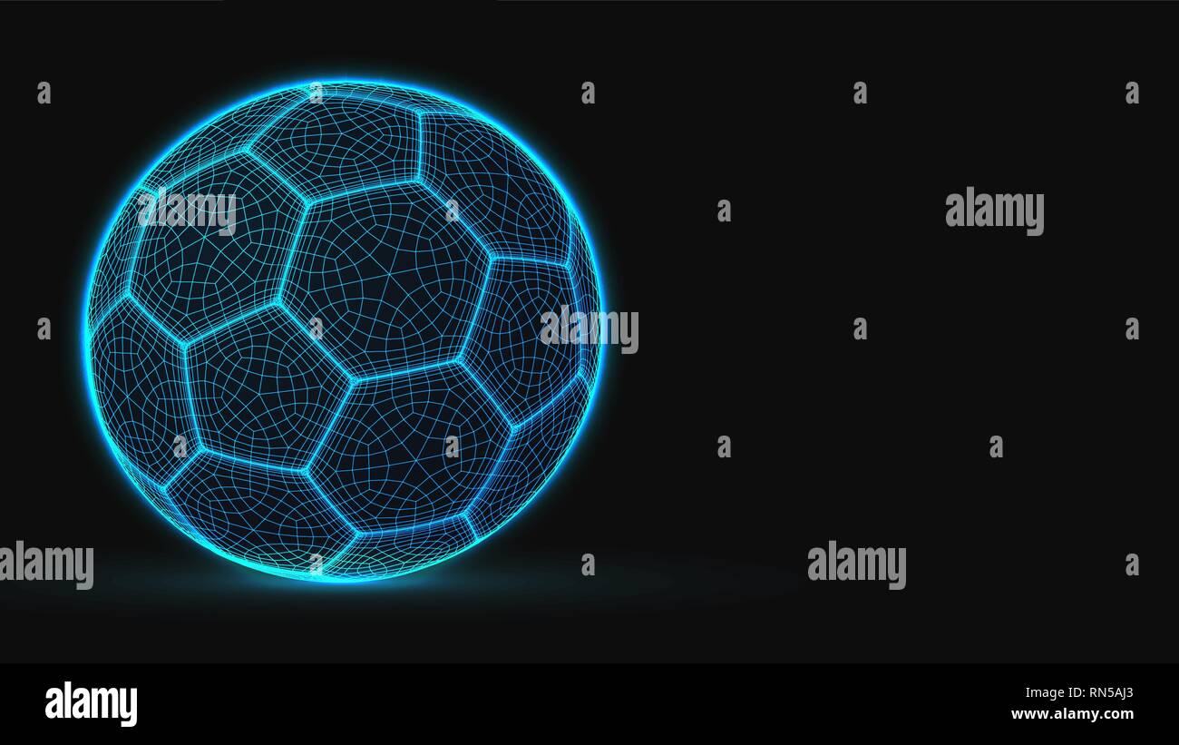cyberpunk style soccer ball. lowpoly vector illustration Stock Vector ...
