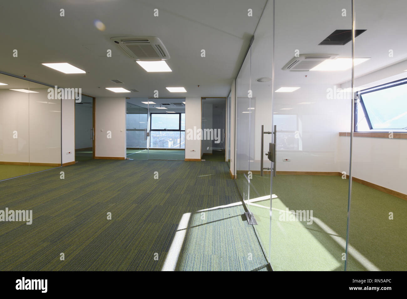 empty office interior of new corporate business modern startup Stock ...