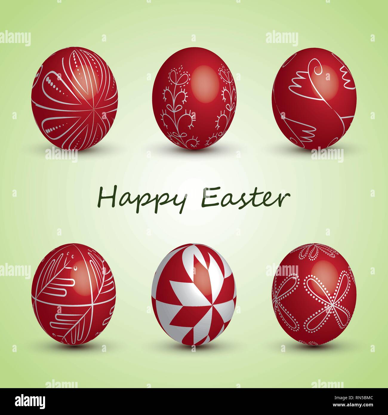 Set of Painted Red Easter Eggs - Clipart in Freely Scalable and ...