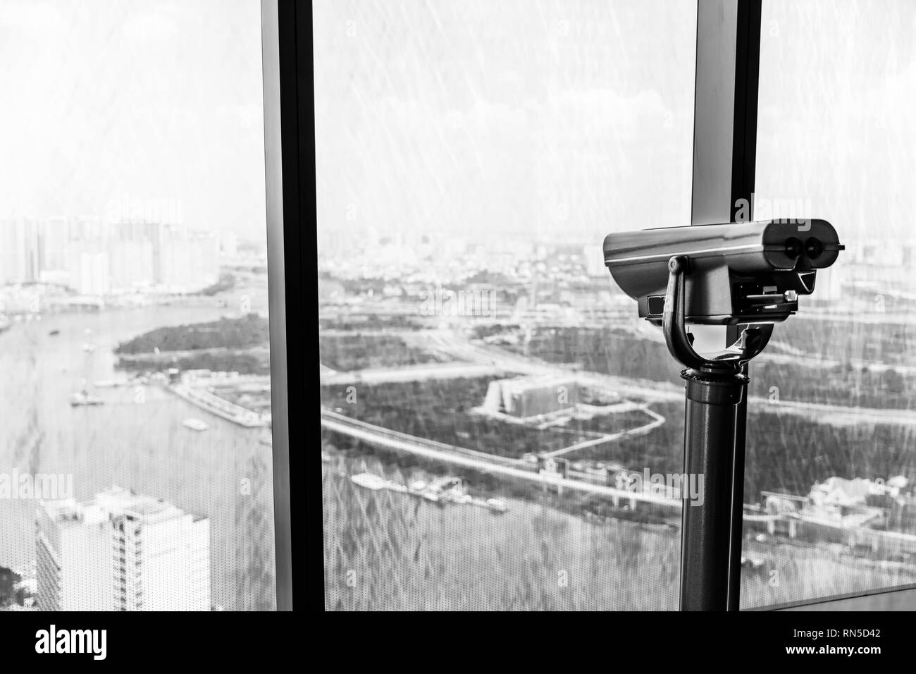 Binoculars by window Black and White Stock Photos & Images - Alamy